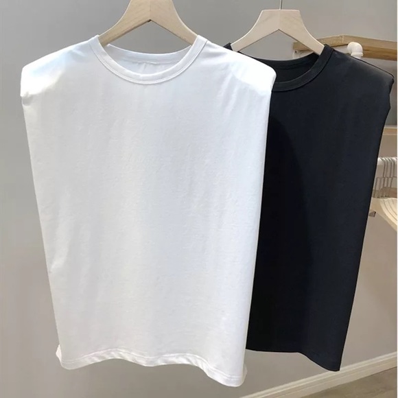 Tops | Shoulder Pad Tshirt | Poshmark